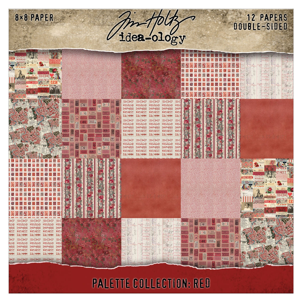 Tim Holtz Idea-ology - 8x8 Palette Collection - Red (12 Papers ...