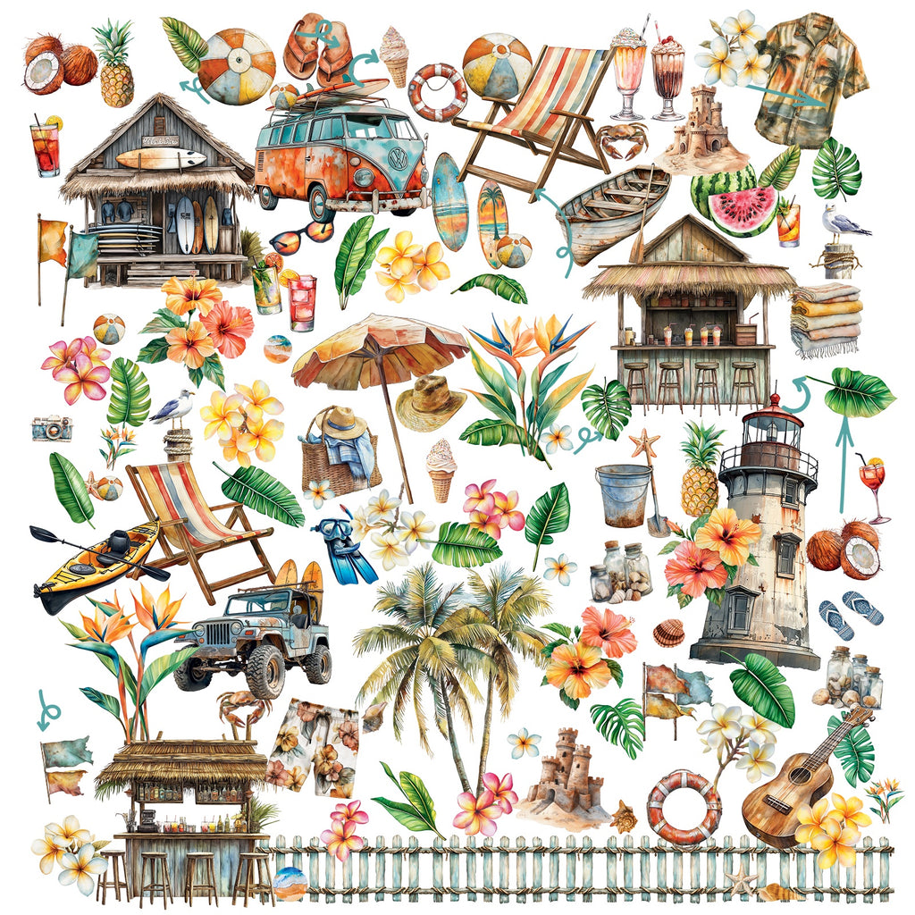 49 and Market - Beach Vibes - Laser Cut Elements (Ephemera) – Embellish It