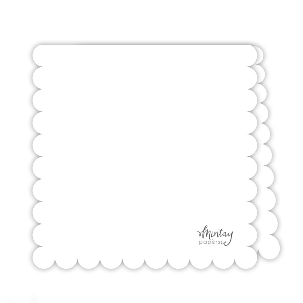 Mintay Basics - Scalloped Card Base - White 15x15cm (5pcs) – Embellish It