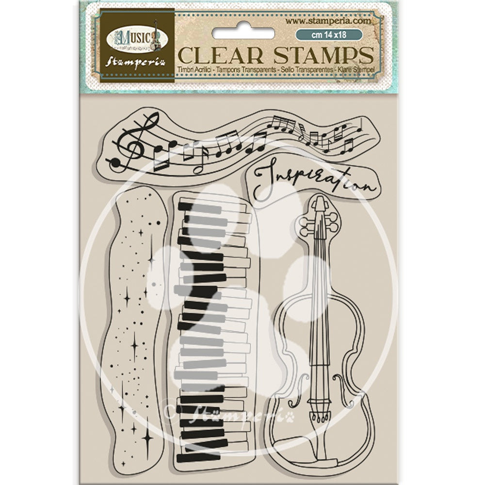 Stamperia - Music - "Violin" Acrylic Stamp 14x18cm – Embellish It
