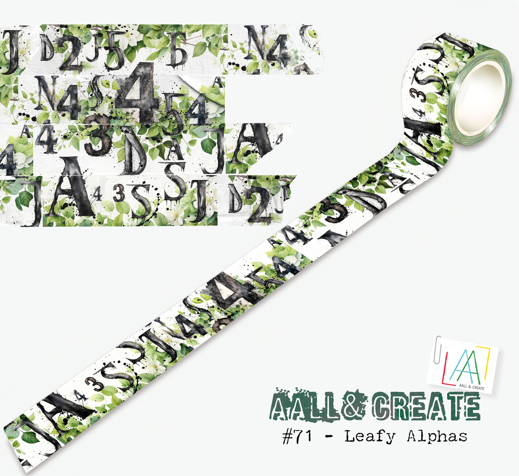 AALL & Create - Layer It Up Washi Tape #71 - Leafy Alphas – Embellish It