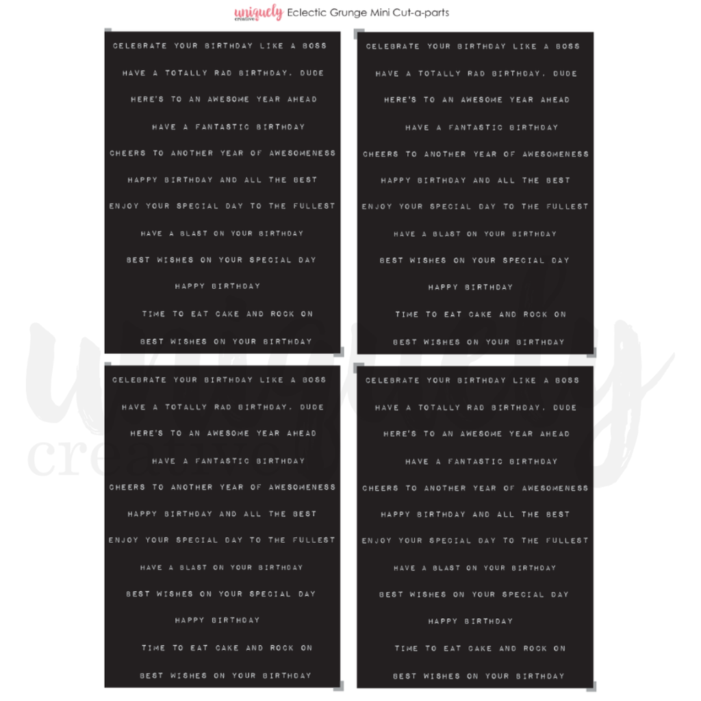 Uniquely Creative - Eclectic Grunge - A4 Mini Cut-A-Part Sheet – Embellish It