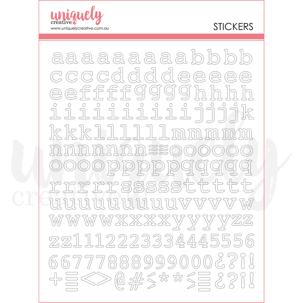 Uniquely Creative -Puffy Alpha Stickers - White Lower Case – Embellish It
