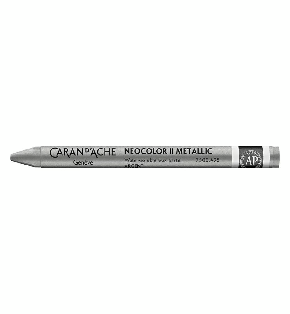 Caran D'Ache - Neocolor II Water Soluable Wax Pastel - Metallic Silver ...