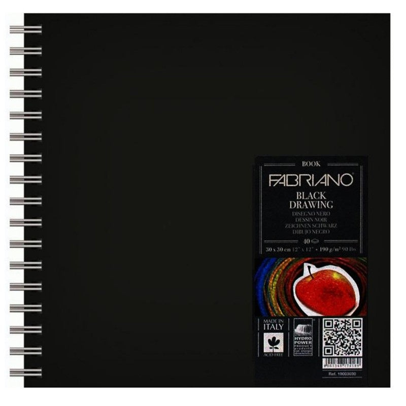 Fabriano - Black Drawing Book 190 gsm - Square (30x30cm) – Embellish It
